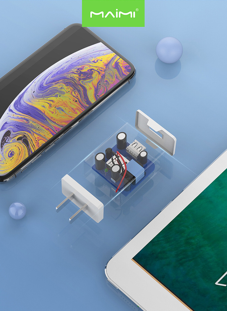 สายชาร์จพร้อมหัวปลั๊ก Maimi 2.4A รุ่น T7 พร้อมสาย Lightning