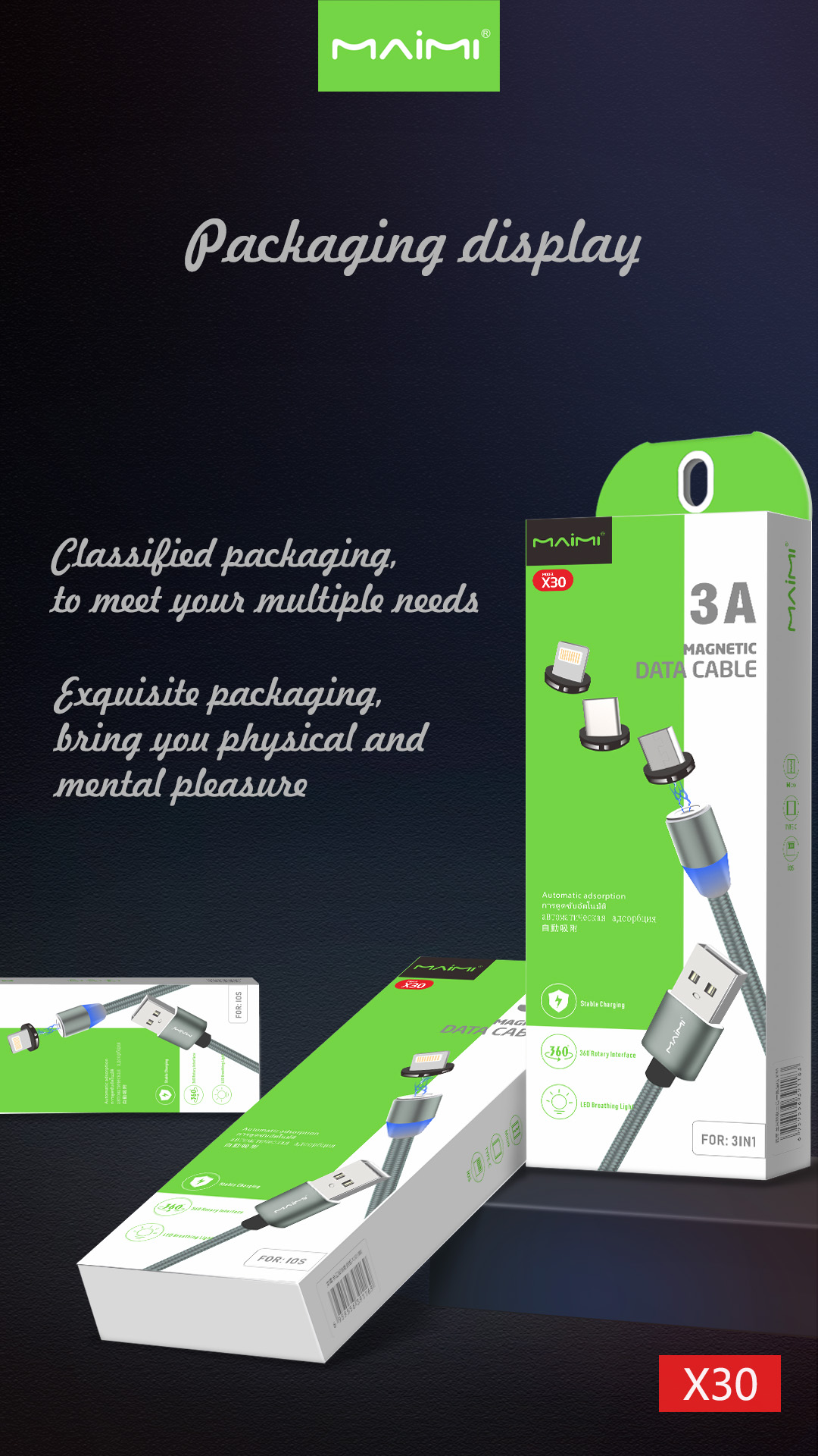 Maimi สายชาร์จ รุ่น X30 Lightning