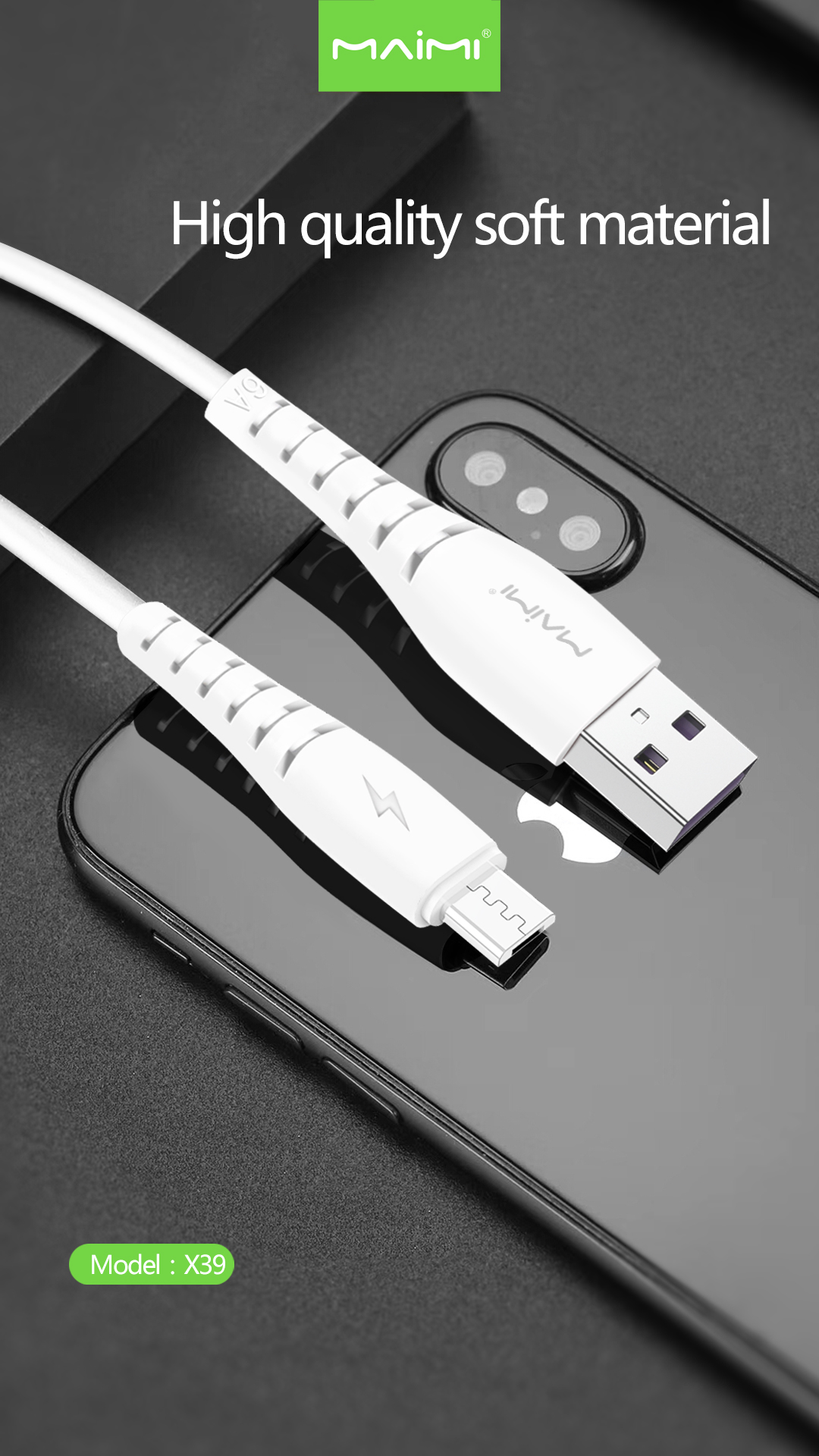 Maimi สายชาร์จ รุ่น X39 สาย2 เมตร Micro