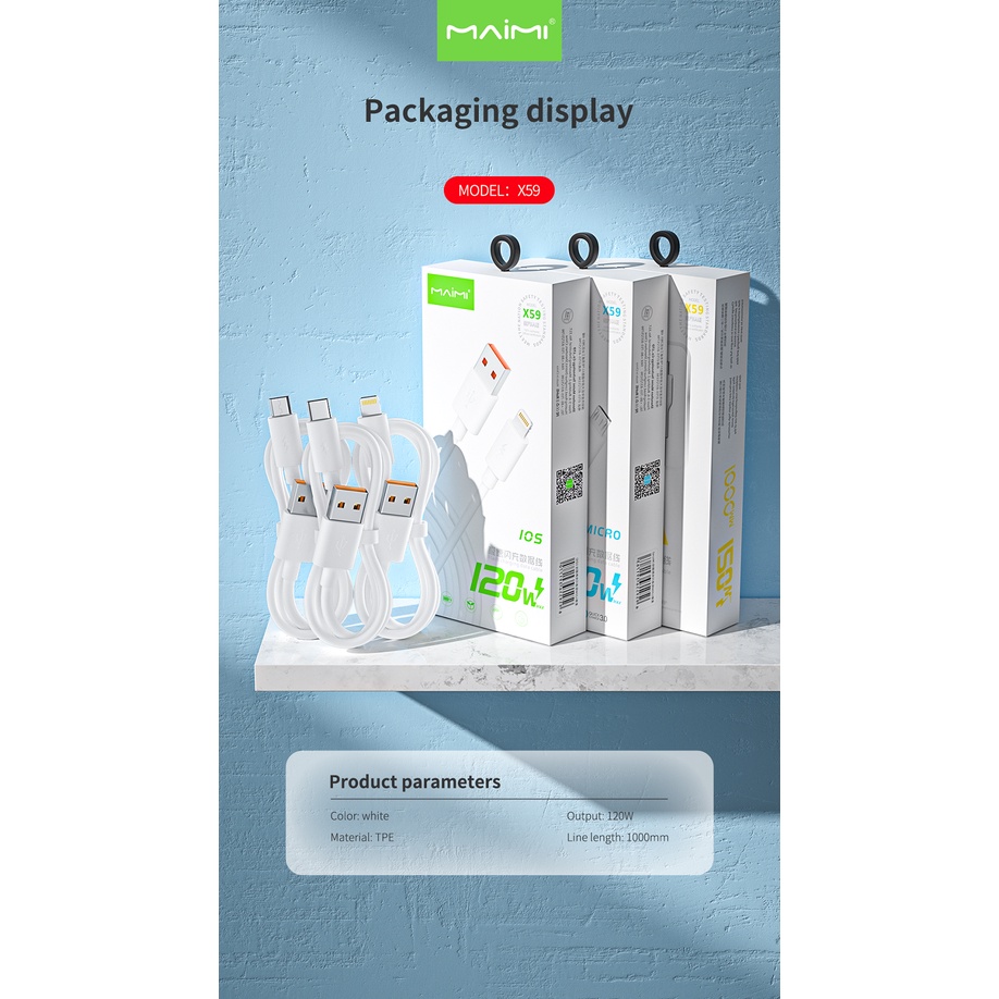 Maimi สายชาร์จ รุ่น X59 TypeC